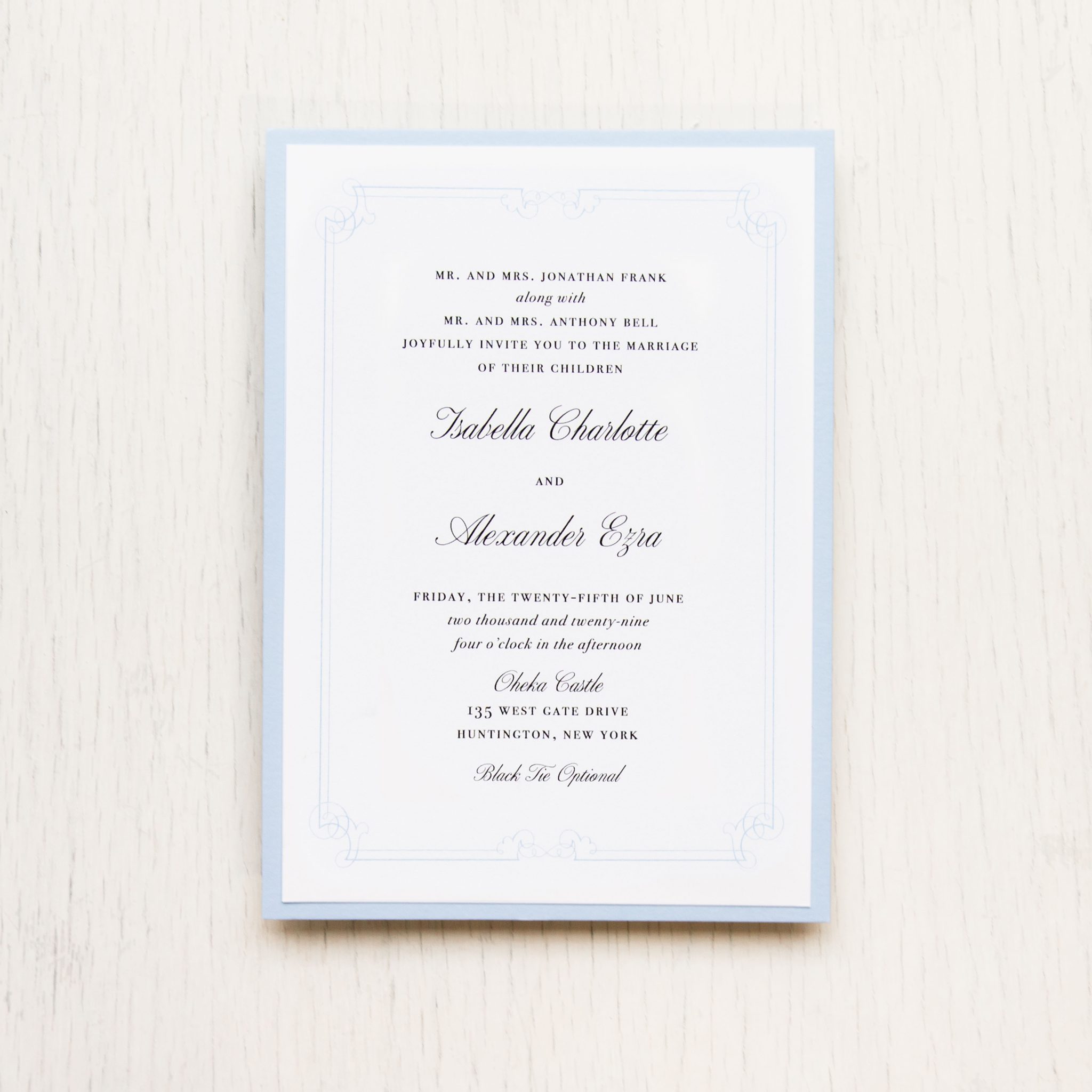 Elegant Blue Wedding Invitations | Fields of Plum | Beacon Lane