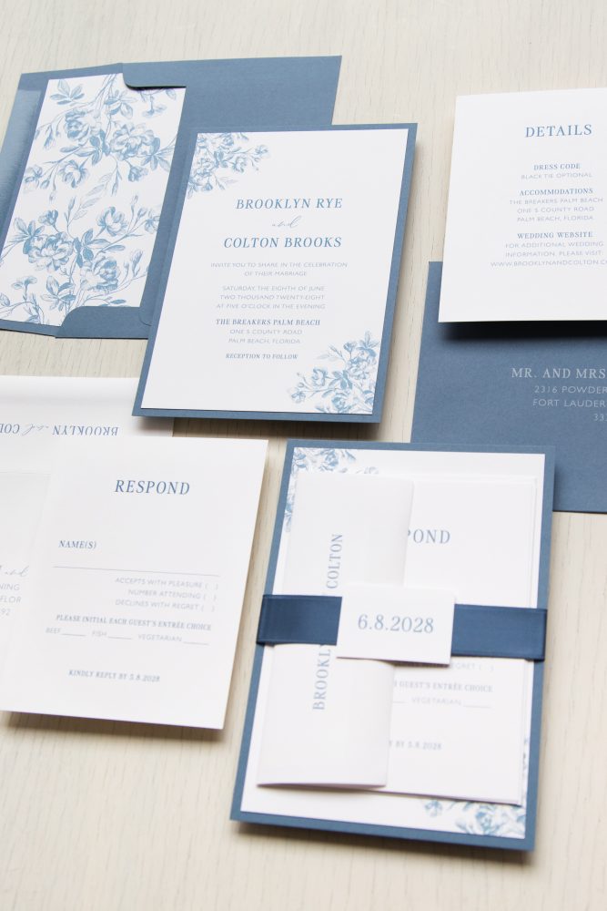French Blue Wedding Invitations | Fields of Plum | Beacon Lane