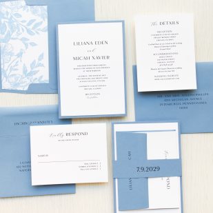 Powder Blue Wedding Invitations | Fields of Plum | Beacon Lane