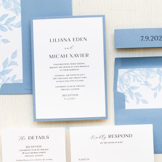 Powder Blue Wedding Invitations | Fields of Plum | Beacon Lane
