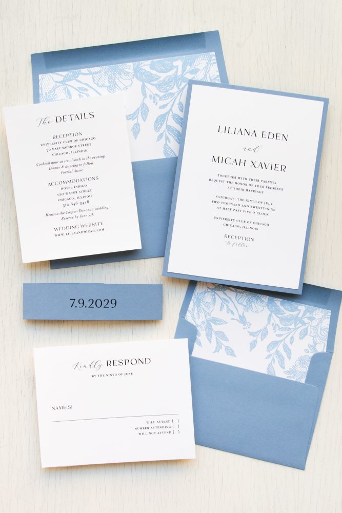 Powder Blue Wedding Invitations | Fields of Plum | Beacon Lane
