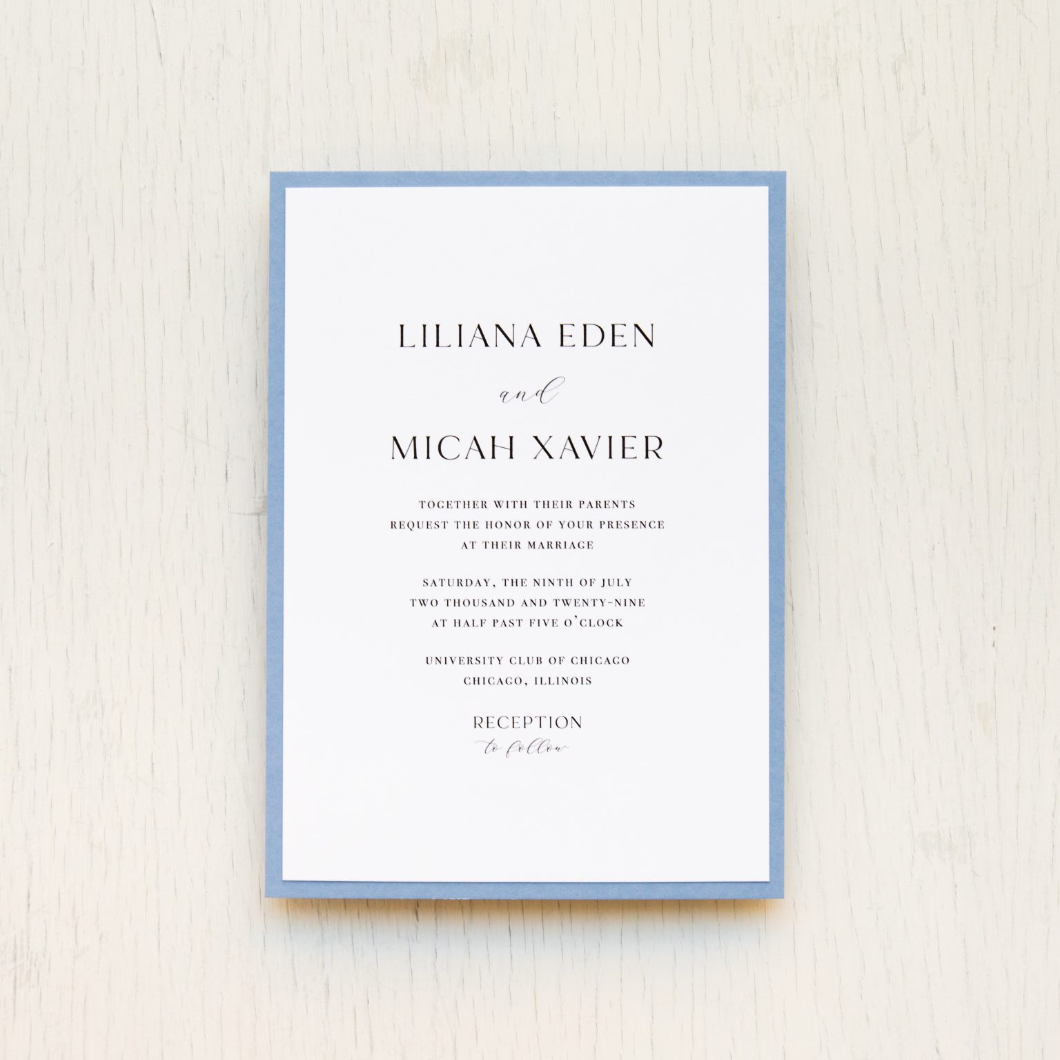 Powder Blue Wedding Invitations | Fields of Plum | Beacon Lane
