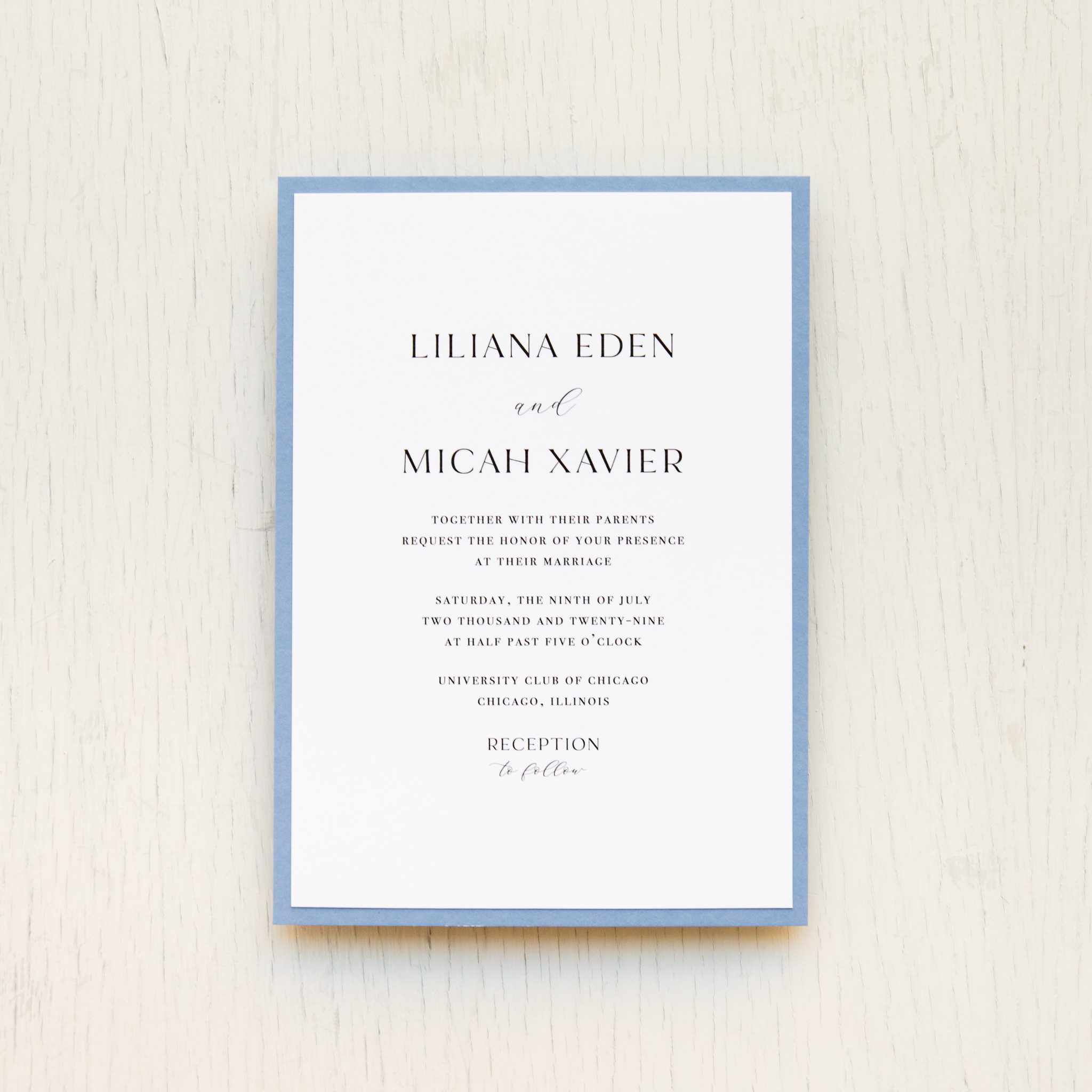 Powder Blue Wedding Invitations | Fields of Plum | Beacon Lane